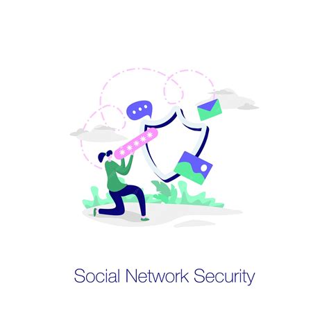 Premium Vector Social Network Security Illustration