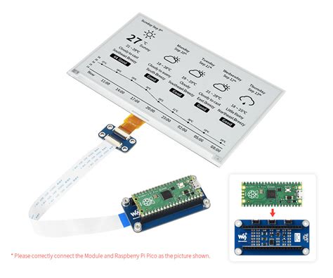 75inch E Paper E Ink Display Module For Raspberry Pi Pico 800×480