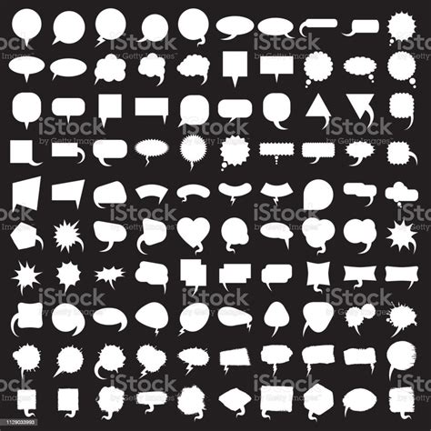 직접 메시징 Dm 채팅 거품 대형 통신 실루엣 아이콘 설정합니다 벡터 일러스트 레이 션 연설 풍선 컬렉션입니다 기포에 대한 스톡 벡터 아트 및 기타 이미지 Istock