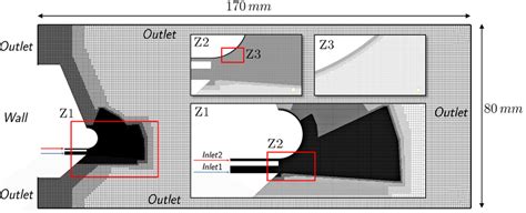 computational domain and discretization mesh with the boundary