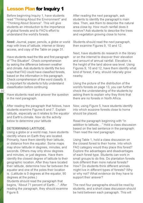 Lesson Plan Inquiry 1 Worlds Forests Edition Natural Inquirer