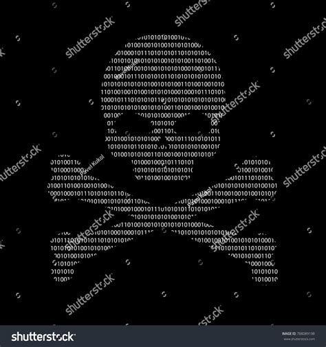 Skull Crossed Bones Binary Code Ascii Stock Vector Royalty Free 788089198
