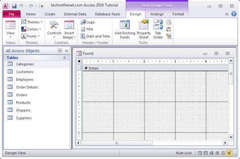 ms access 2010 create a form