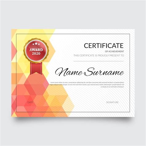 Free Vector Abstract Geometric Certificate Template