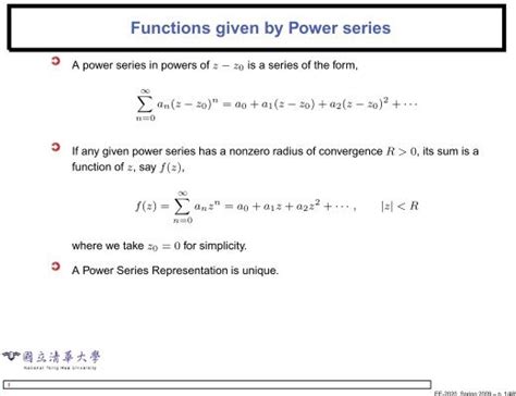 Functions Given By Power Series