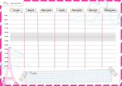 Menus De La Semaine à Imprimer Planning Pdf And Excel Modele De