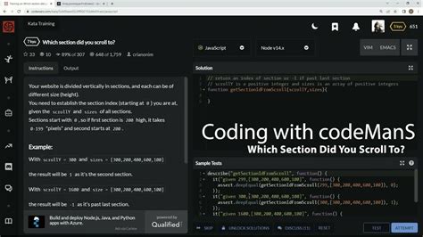 Codewars 7 Kyu Which Section Did You Scroll To Javascript Youtube