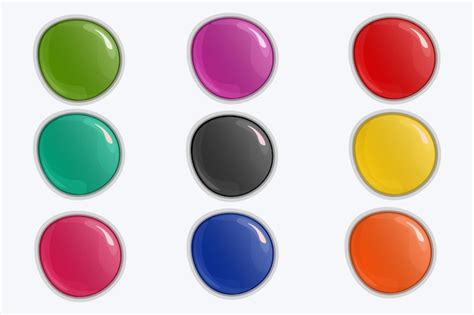 Premium Vector Set Of Colorful Glossy Buttons