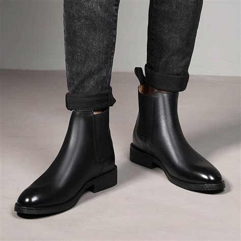 Black Genuine Leather Chelsea Ankle Boots For Men With Premium Quality