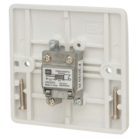 MK Logic Plus Gang Single Coaxial Socket IEC Female Plate White UK Shelving LTD