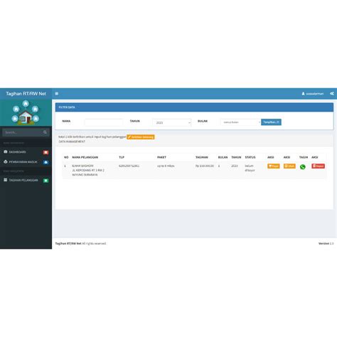 Jual Source Code Aplikasi Pembayaran Tagihan Internet RT RW Berbasis Web Framework YII PHP