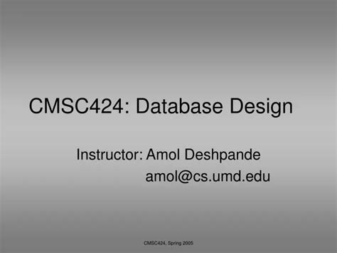 Ppt Cmsc424 Database Design Powerpoint Presentation Free Download Id804932