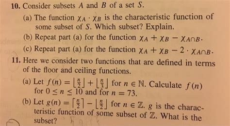 solved discrete math please define characteristic function