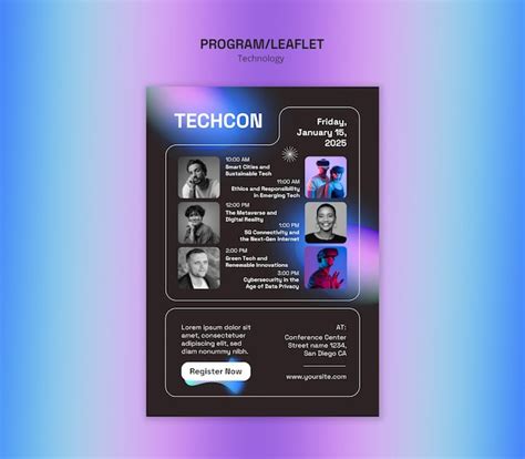 Gradient Technology Template Design Free Psd