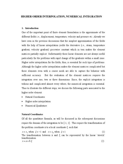Higher Order Interpolation And Quadrature Pdf Integral Applied