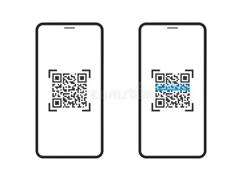 QR Code Scanning Concept Small People Use Smartphone And Scan Qr Code Stock Vector