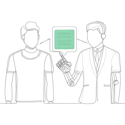 Intelligent Ai Chatbot Line Art Natural Language Processing Premium Ai Generated Image