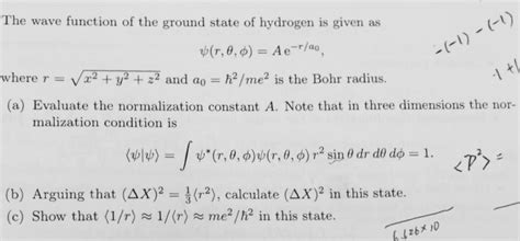 Solved The Wave Function Of The Ground State Of Hydrogen Is
