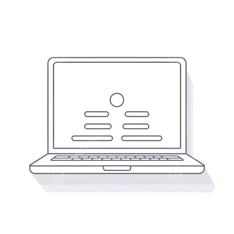 帶有光影的簡單水平線性筆記本電腦圖標 向量 线性图标 筆記本電腦 粗線向量圖案素材免費下載，png，eps和ai素材下載 Pngtree