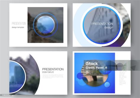 프레젠테이션의 편집 가능한 레이아웃의 최소한의 추상적인 벡터 일러스트 레이 션 슬라이드 디자인 비즈니스 템플릿 원과 둥근 모양 창조적 인 현대 파란색 배경 Slide
