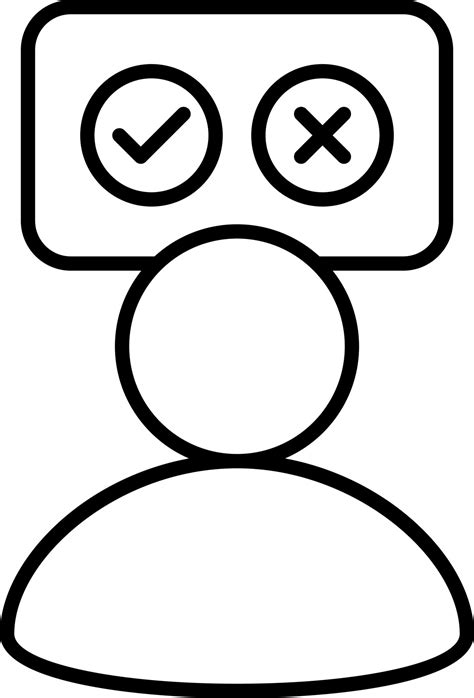 Right And Wrong Choice Man Icon In Black Outline 24180536 Vector Art At Vecteezy