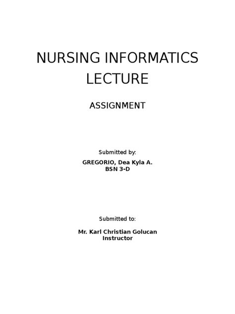 Nursing Informatics Assignment Pdf Videotelephony Educational Technology
