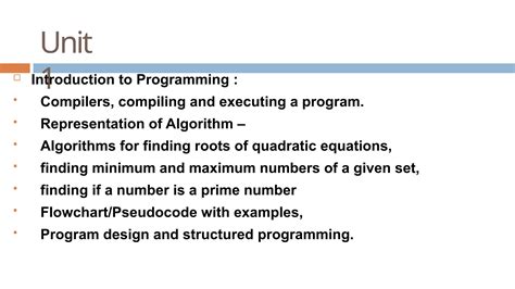 Unit 1pptx Programming For Problem Solving Ppt