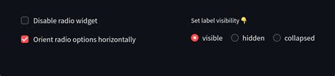 Horizontal Radio Buttons Using Streamlit Streamlit