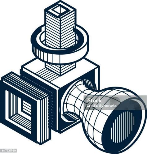 3d 추상 등각형 구조 벡터 다각형 형상 0명에 대한 스톡 벡터 아트 및 기타 이미지 0명 3차원 형태 개념 기호 Istock