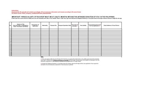 Dfa Oca Excel Form Pdf