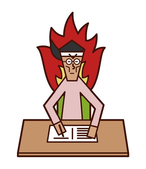 열심히 공부하고 공부하는 사람들 여성의 그림 무료 일러스트 소재집 Kukukeke