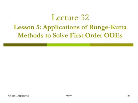Ppt Cise301 Numerical Methods Topic 8 Ordinary Differential