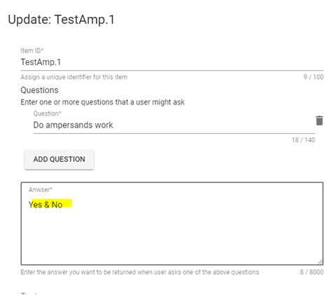 Answers Containing And Characters Cause Bot To Fail In Voice Mode · Issue 68 · Aws Solutions