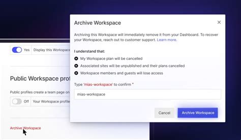 webflow on linkedin archive a workspace to remove it from your dashboard webflow features