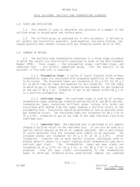 Total Coliform Multiple Tube Fermentation Technique Epa Staining