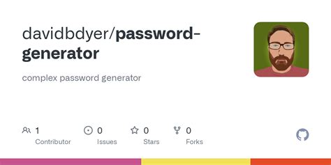 Github Davidbdyerpassword Generator Complex Password Generator