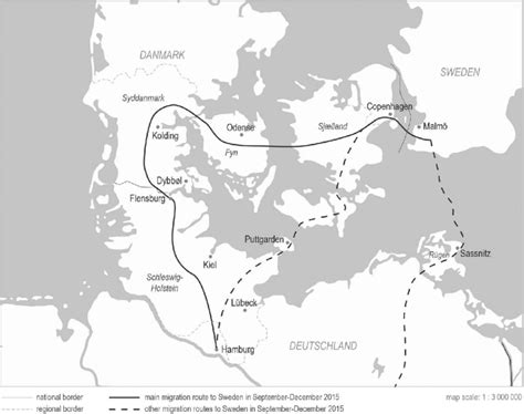 Migration Routes To Sweden September December 2015 Map Elaborated By