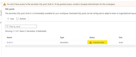 Synapse Built In Serverless Pool Unauthorized Microsoft Qanda