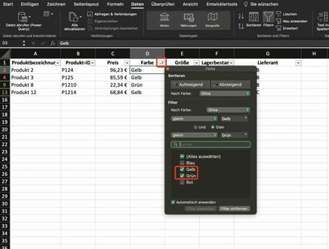 Filter Setzen Excel So Gehts