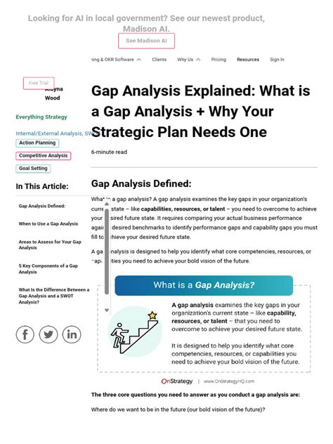 Understanding Gap Analysis In Strategy Pdf Swot Analysis