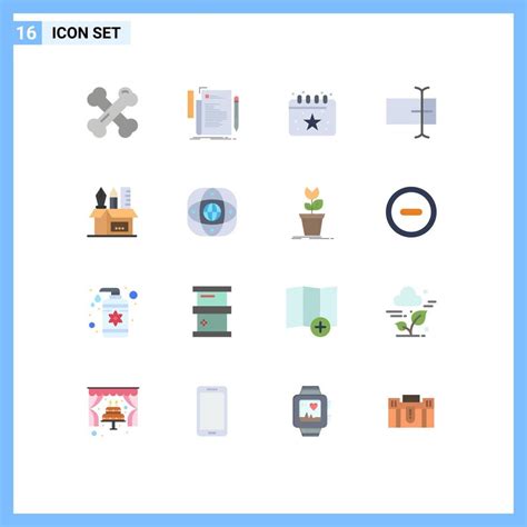 Flat Color Pack Of 16 Universal Symbols Of Pen Input Script Field Party