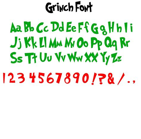 Printable Grinch Font