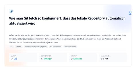 Wie Man Git Fetch So Konfiguriert Dass Das Lokale Repository