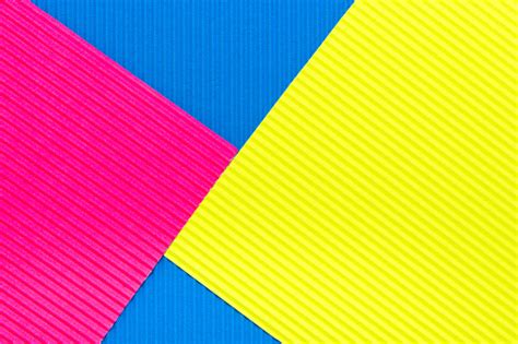 파란색과 노란색 분홍색 종이 질감 배경 골 트렌드 색상 기하학적 종이 배경입니다 부드러운 종이 배경의 화려한 0명에 대한 스톡 사진 및 기타 이미지 Istock