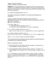Pre Lab Exp Calculation Example Pdf Organic Chemistry Laboratory Partition Coefficient