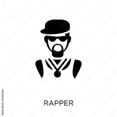 Rapper Icon Vector Sign And Symbol Isolated On White Background Rapper Microphone Two Speakers