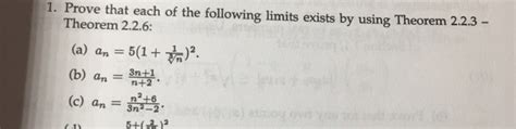 Solved A Let An Be The Sequence In Problem C Of Chegg Com