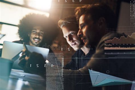 Double Exposure Business Team And Tablet Coding With Staff And Coworking With Collaboration