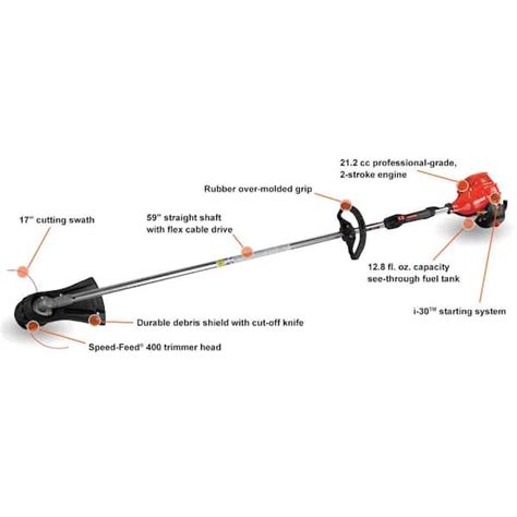 Echo 212 Cc Gas 2 Stroke Straight Shaft String Trimmer And 095 In