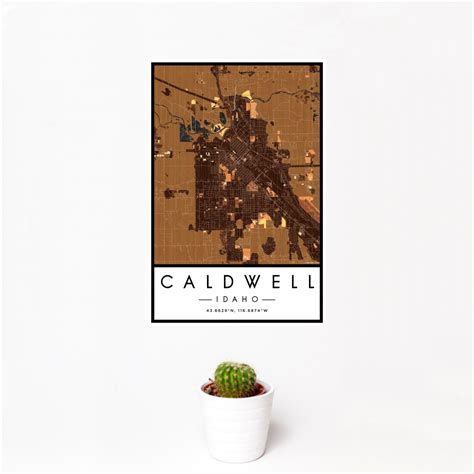 Caldwell Idaho Map Print In Ember — Jace Maps